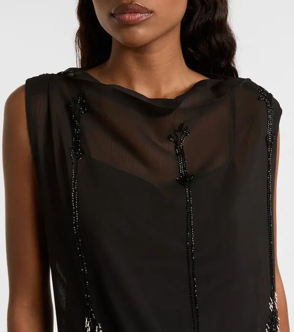 XU ZHI Beaded Jersey Top
