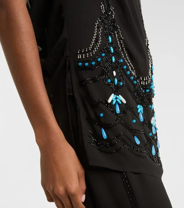 XU ZHI Beaded Jersey Top