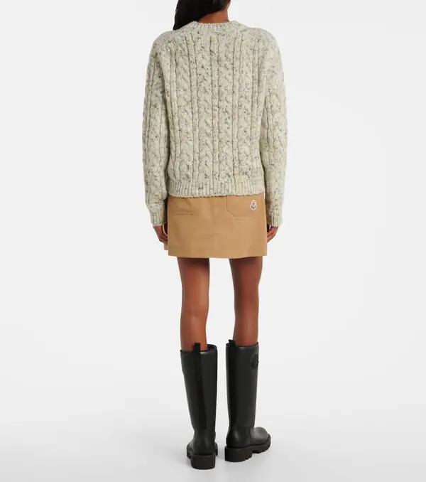 Moncler Cable-knit Wool-blend Sweater