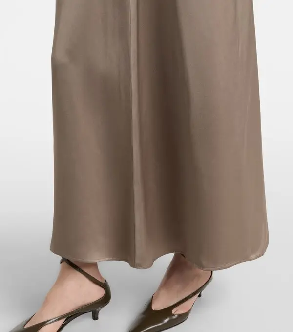 TOTEME Draped Satin Maxi Dress - Grey