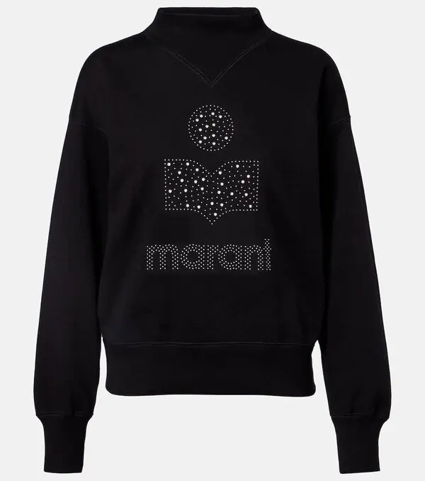 MARANT ETOILE Moby Logo Cotton-blend Fleece Sweatshirt - Black