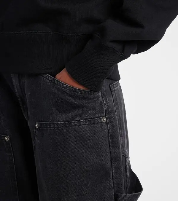 MARANT ETOILE Moby Logo Cotton-blend Fleece Sweatshirt - Black