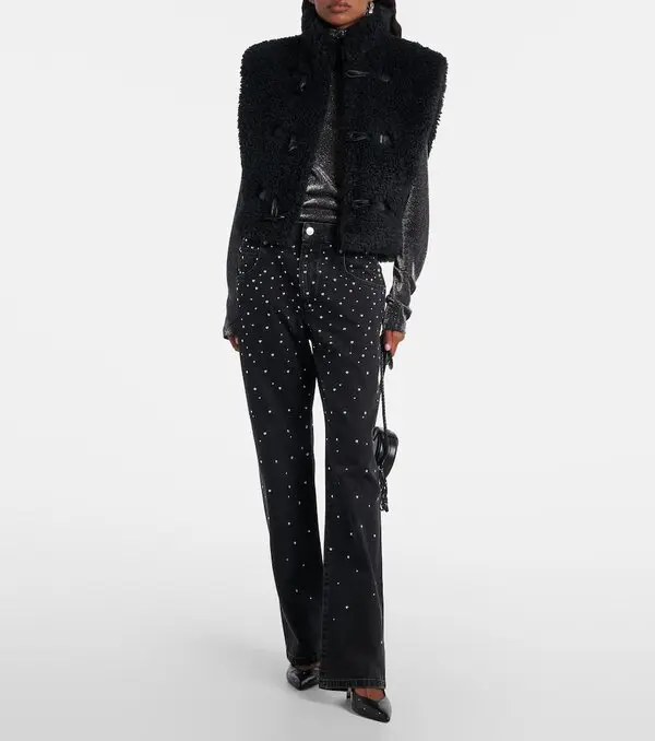 MARANT ETOILE Jadia Jersey Lamé Turtleneck Top