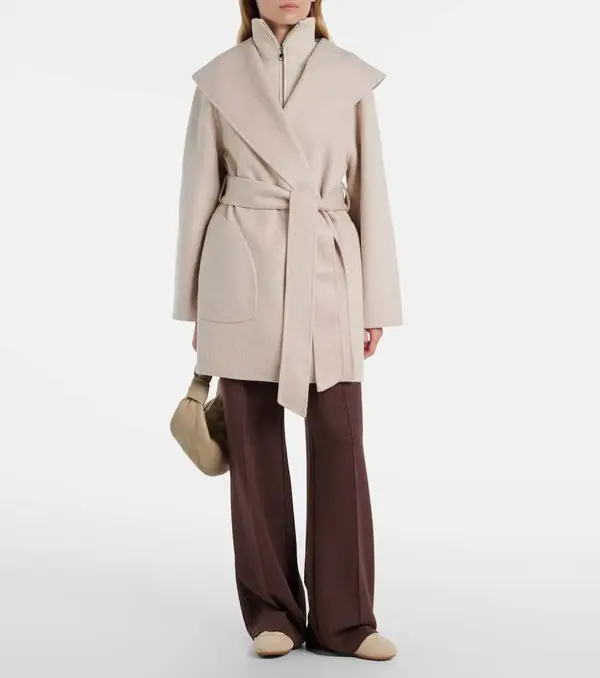 Varley Edgemere Wool-blend Wrap Jacket - Beige