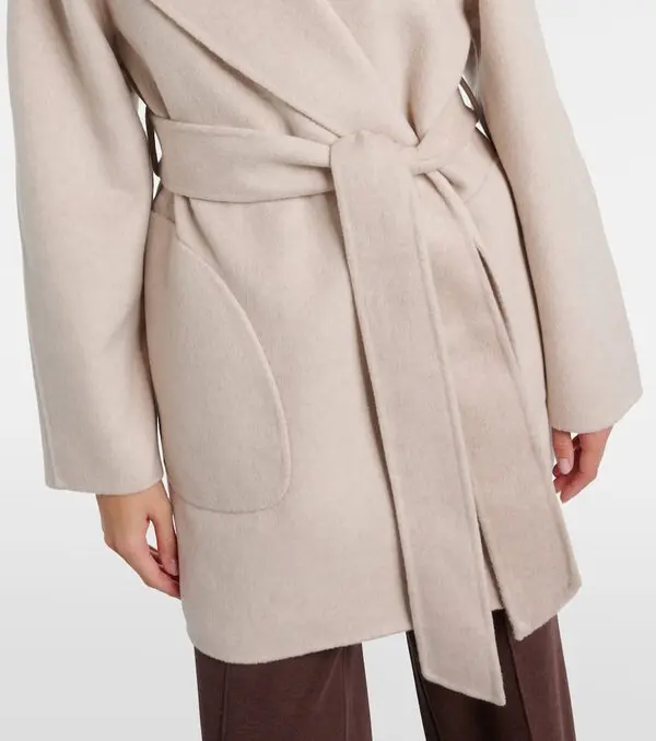 Varley Edgemere Wool-blend Wrap Jacket - Beige