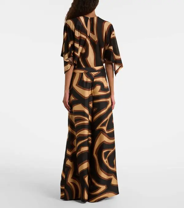 Emilio Pucci Labirinto Silk Satin Wide-leg Pants