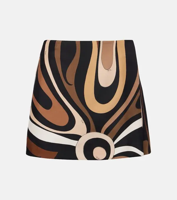 Emilio Pucci Marmo Silk Satin Miniskirt