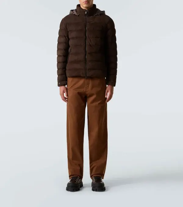 Moncler Arneb Suede Down Jacket