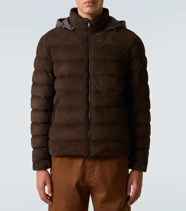Moncler Arneb Suede Down Jacket