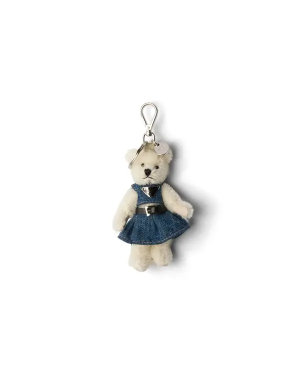 Prada Teddy Keychain Charm - White