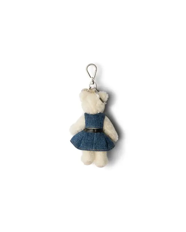 Prada Teddy Keychain Charm - White