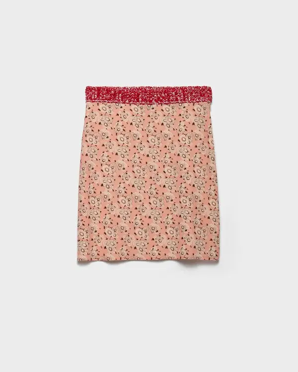 Prada Floral Print Georgette Pencil Skirt