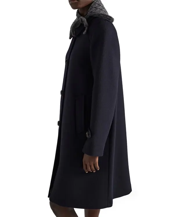 Prada Single-breasted Loden Coat - Blue