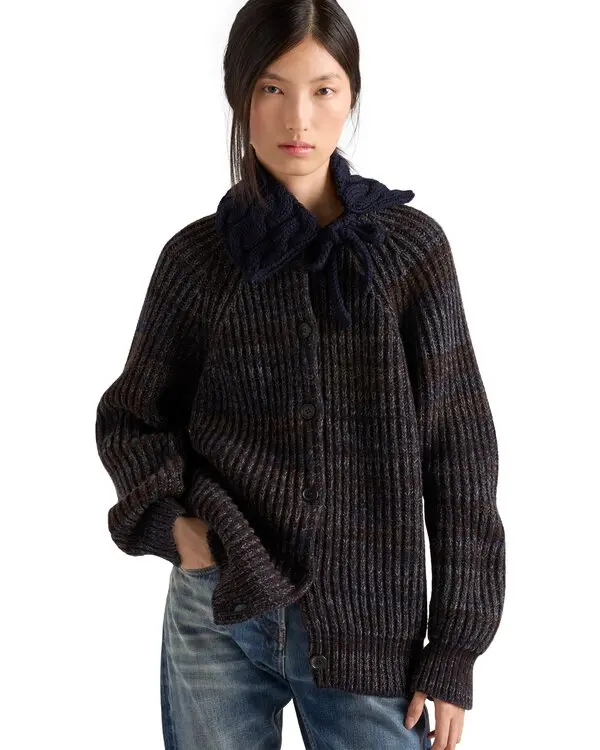 Prada Mouliné Wool Cardigan