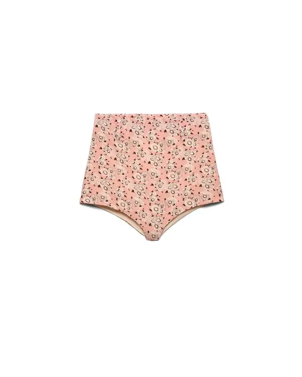Prada Floral Print Georgette Brief - Pink