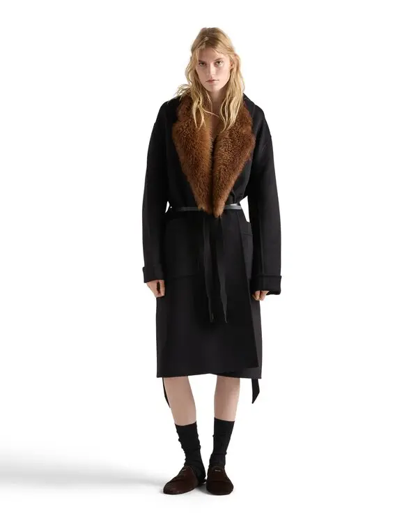 Prada Single-breasted Double Cashwool Coat