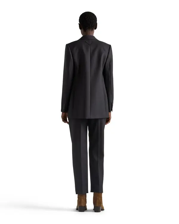 Prada Wool Gabardine Pants With Pin - Grey