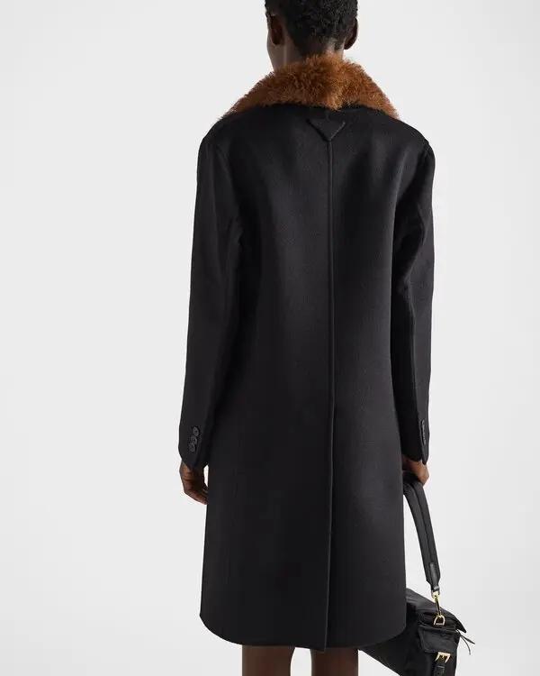 Prada Double Cashwool Double-breasted Coat - Black