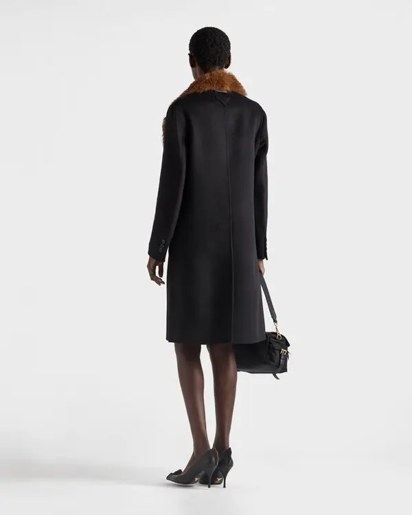 Prada Double Cashwool Double-breasted Coat - Black