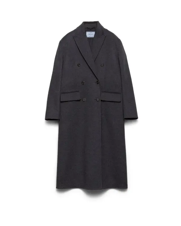 Prada Double Cashwool Double-breasted Coat - Grey