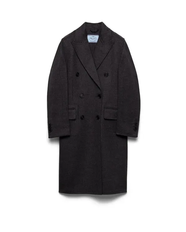 Prada Double Cashwool Double-breasted Coat - Grey