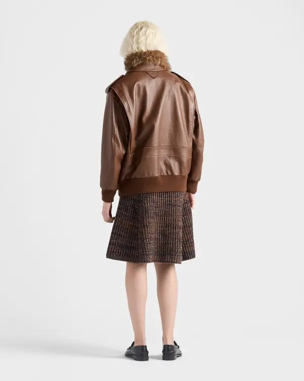 Prada Nappa Leather Bomber Jacket