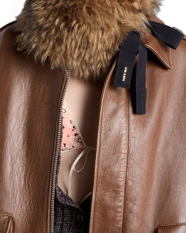 Prada Nappa Leather Bomber Jacket