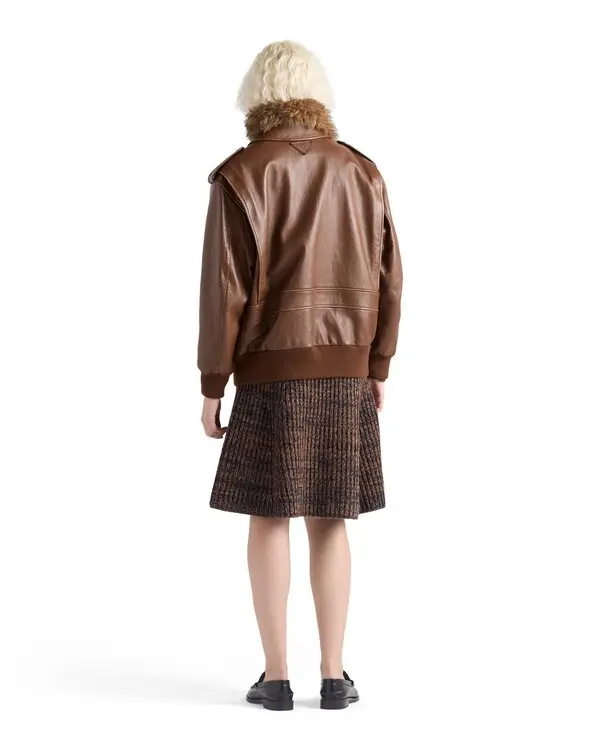 Prada Nappa Leather Bomber Jacket
