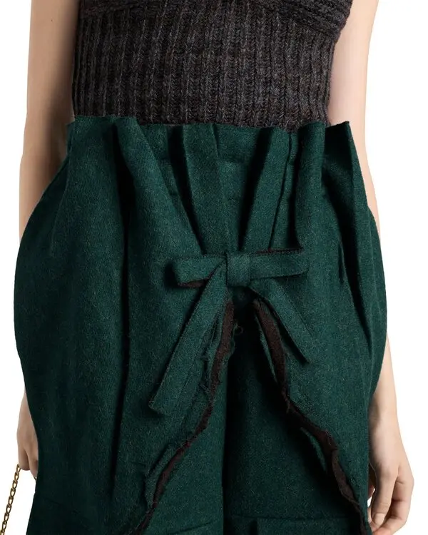 Prada Shetland Wool Midi Skirt - Green