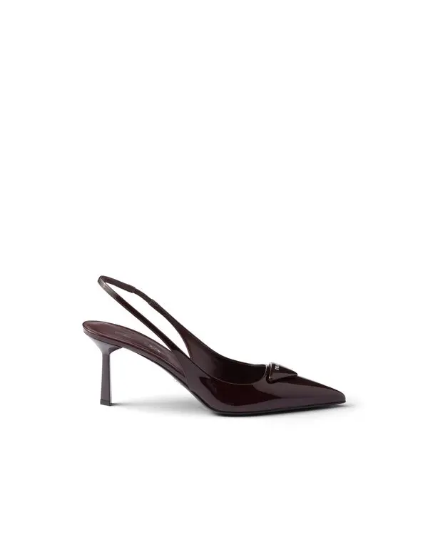 Prada Patent Leather Slingback Pumps - Red