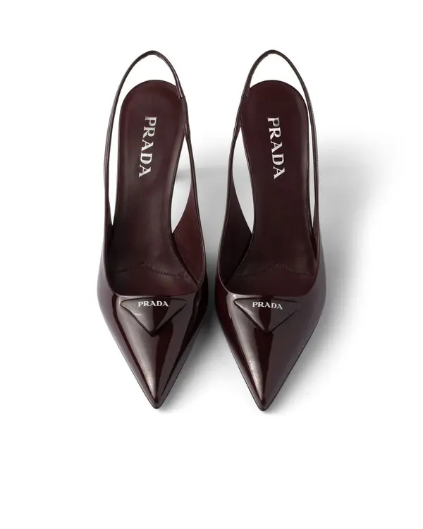 Prada Patent Leather Slingback Pumps - Red