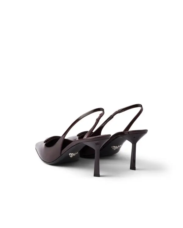 Prada Patent Leather Slingback Pumps - Red