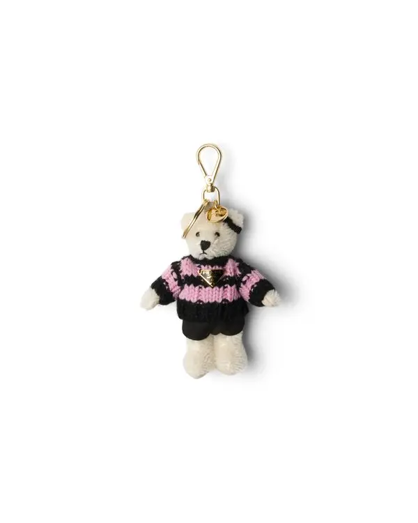 Prada Teddy Keychain Charm - Pink