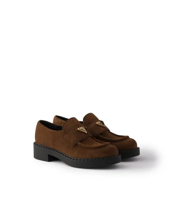 Prada Suede Loafers - Brown