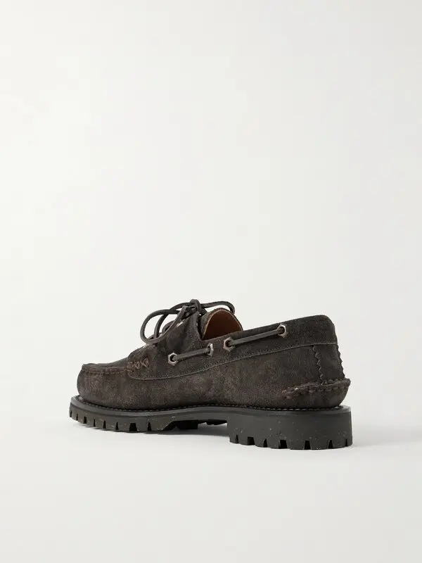 YUKETEN Hex Eye Suede Boat Shoes