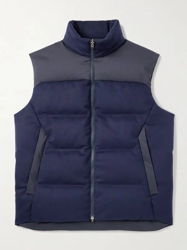 Sease Reversible Quilted Shell And Brushed Cashmere Gilet