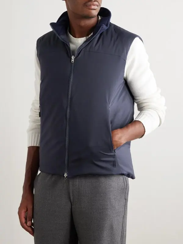 Sease Reversible Quilted Shell And Brushed Cashmere Gilet