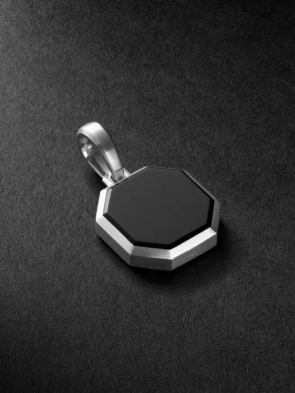 David Yurman Sterling Silver Onyx Amulet Pendant - Black