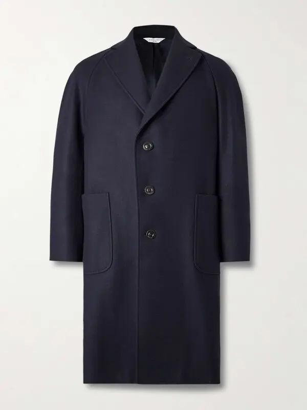 Boglioli Virgin Wool-blend Overcoat - Navy