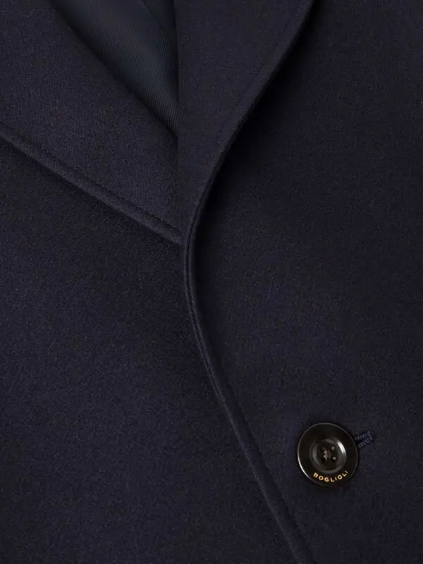 Boglioli Virgin Wool-blend Overcoat - Navy