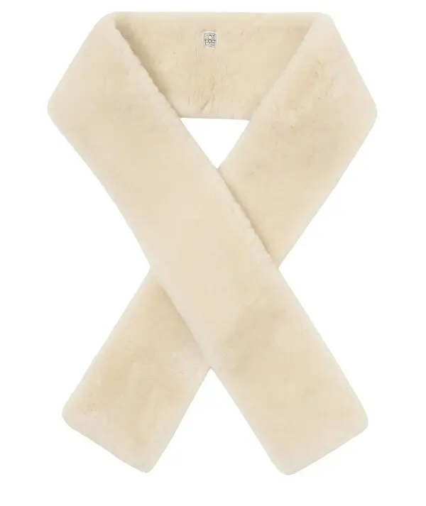 TOTÊME Tuxedo Shearling Scarf - Neutrals