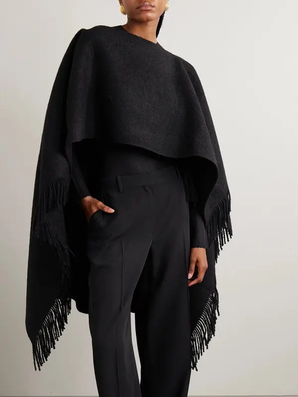 TOTEME Fringed Wool-blend Poncho