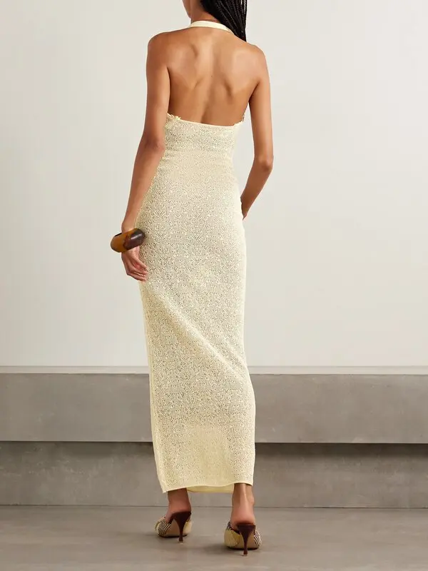 SIR. Celestino Pointelle-knit Maxi Dress