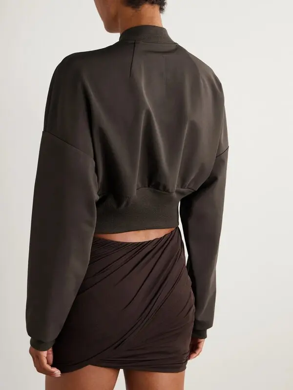 Rick Owens Stretch-jersey Cropped Bomber Jacket