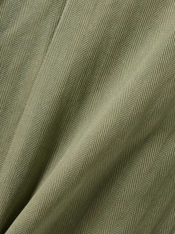 Ralph Lauren Kyle Pleated Herringbone Cotton Wide-leg Pants - Green