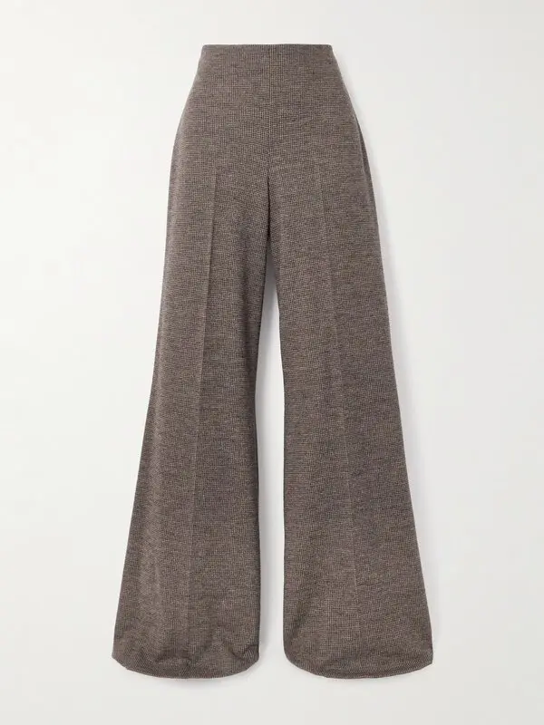 Ralph Lauren Isaiah Houndstooth Wool Wide-leg Pants