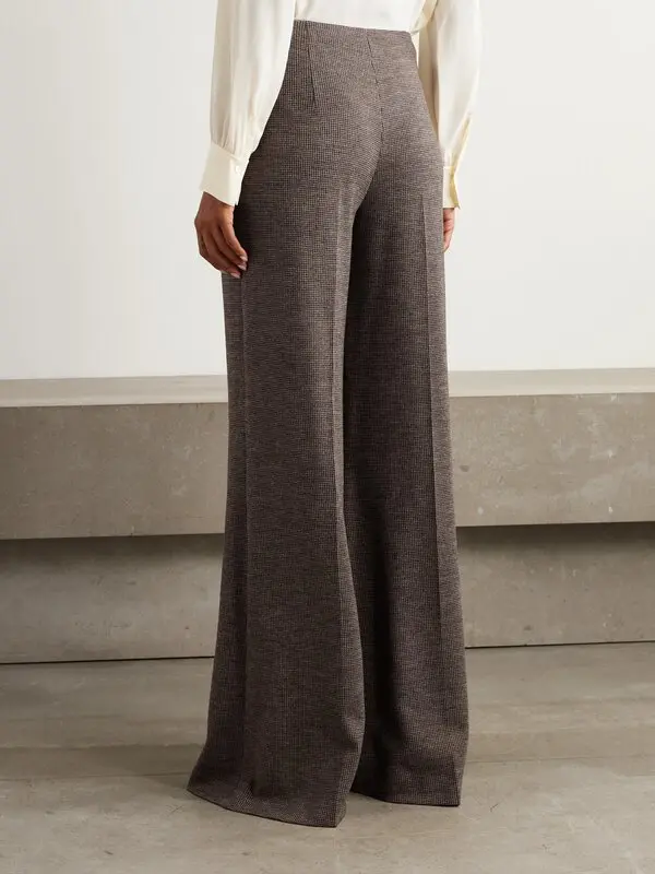 Ralph Lauren Isaiah Houndstooth Wool Wide-leg Pants