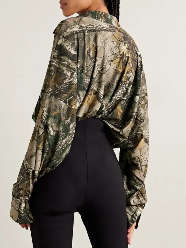 Norma Kamali Camouflage-print Stretch-jersey Bodysuit