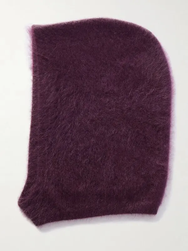 LISA YANG Brushed Cashmere Balaclava - Burgundy