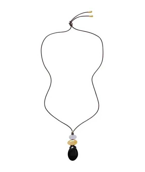 LIZZIE FORTUNATO Museo Gold-plated And Stone Necklace - Brown
